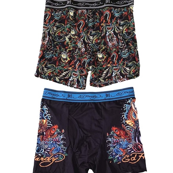 Ed Hardy | Underwear & Socks | New Ed Hardy Mens 3pack Signature Boxer ...
